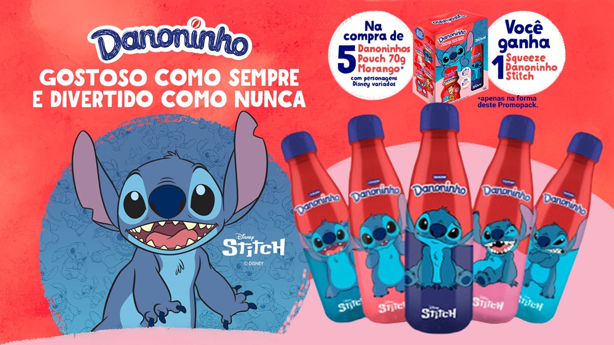 Danoninho lança edição especial de squeezes do Stitch