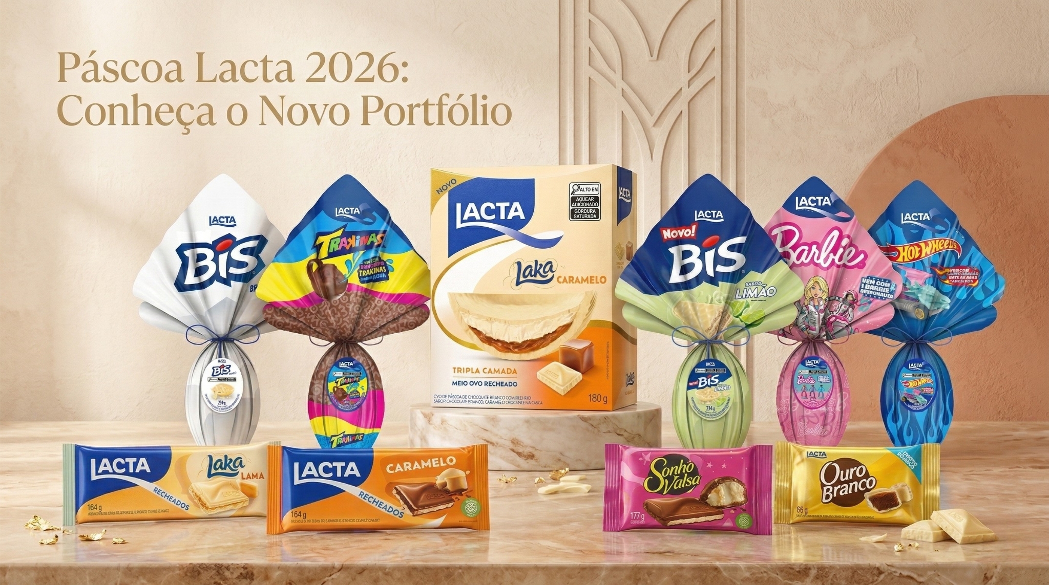 Para a Páscoa 2026, Lacta aposta em portfólio que une clássicos e novidades